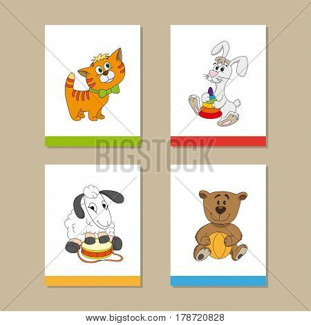 Collection Cards Kids Vector & Photo (Free Trial) | Bigstock