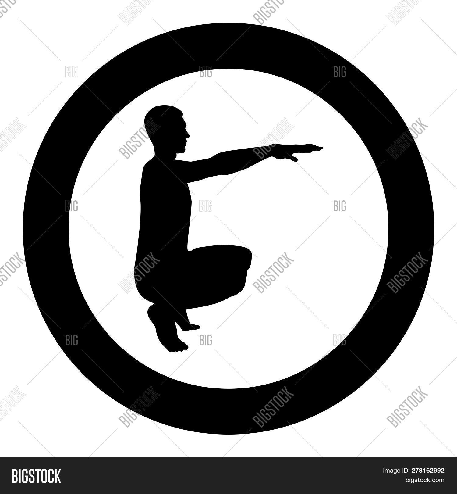 Crouching Man Doing Vector & Photo (Free Trial) | Bigstock