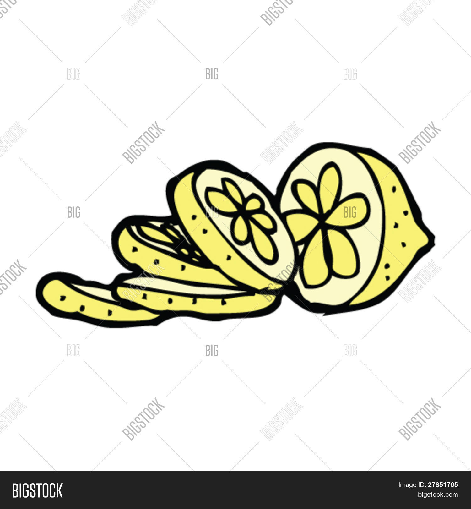 Sliced Lemon Cartoon Vector & Photo (Free Trial) | Bigstock