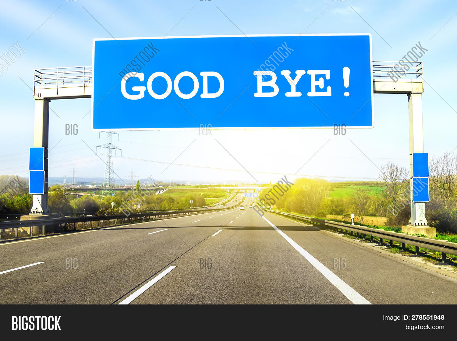 Blue Freeway Sign Over Image & Photo (Free Trial) | Bigstock