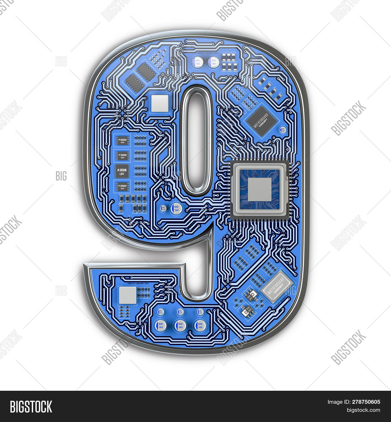 Number 9 Nine Alphabet Image & Photo (Free Trial) | Bigstock