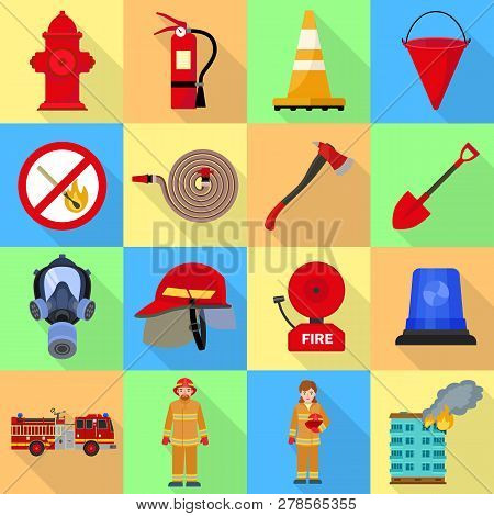 Fire Fighter Icon Set Image & Photo (Free Trial) | Bigstock