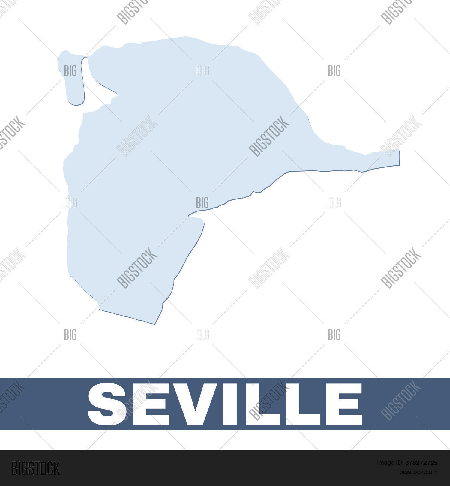 Seville Outline Map. Vector & Photo (Free Trial) | Bigstock