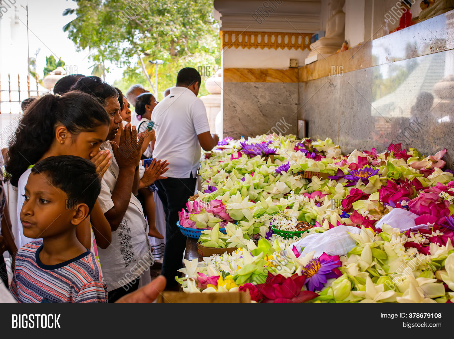Pilgrims Lay Flowers Image & Photo (Free Trial) | Bigstock