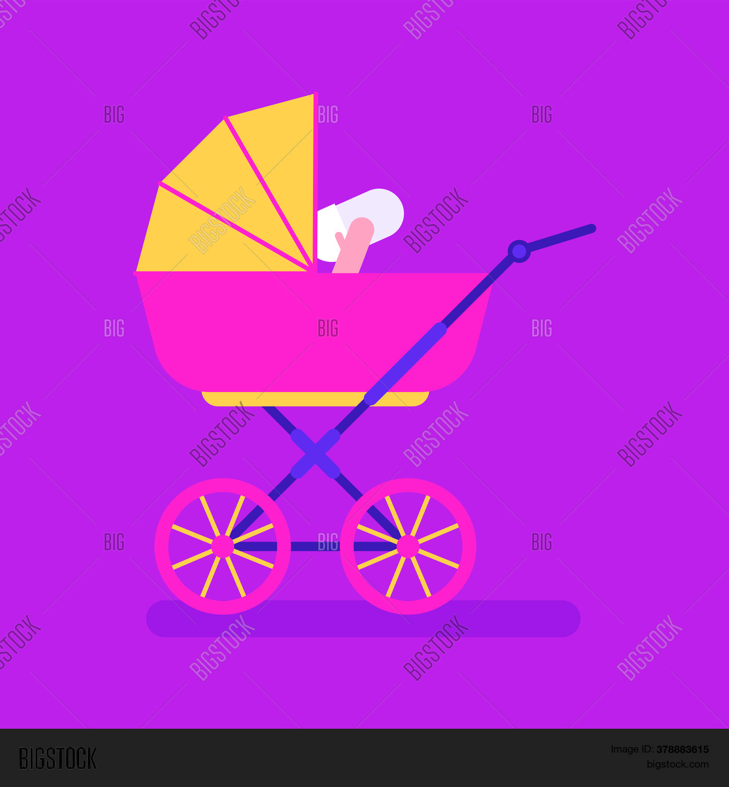 Pink Baby Stroller Vector & Photo (Free Trial) | Bigstock