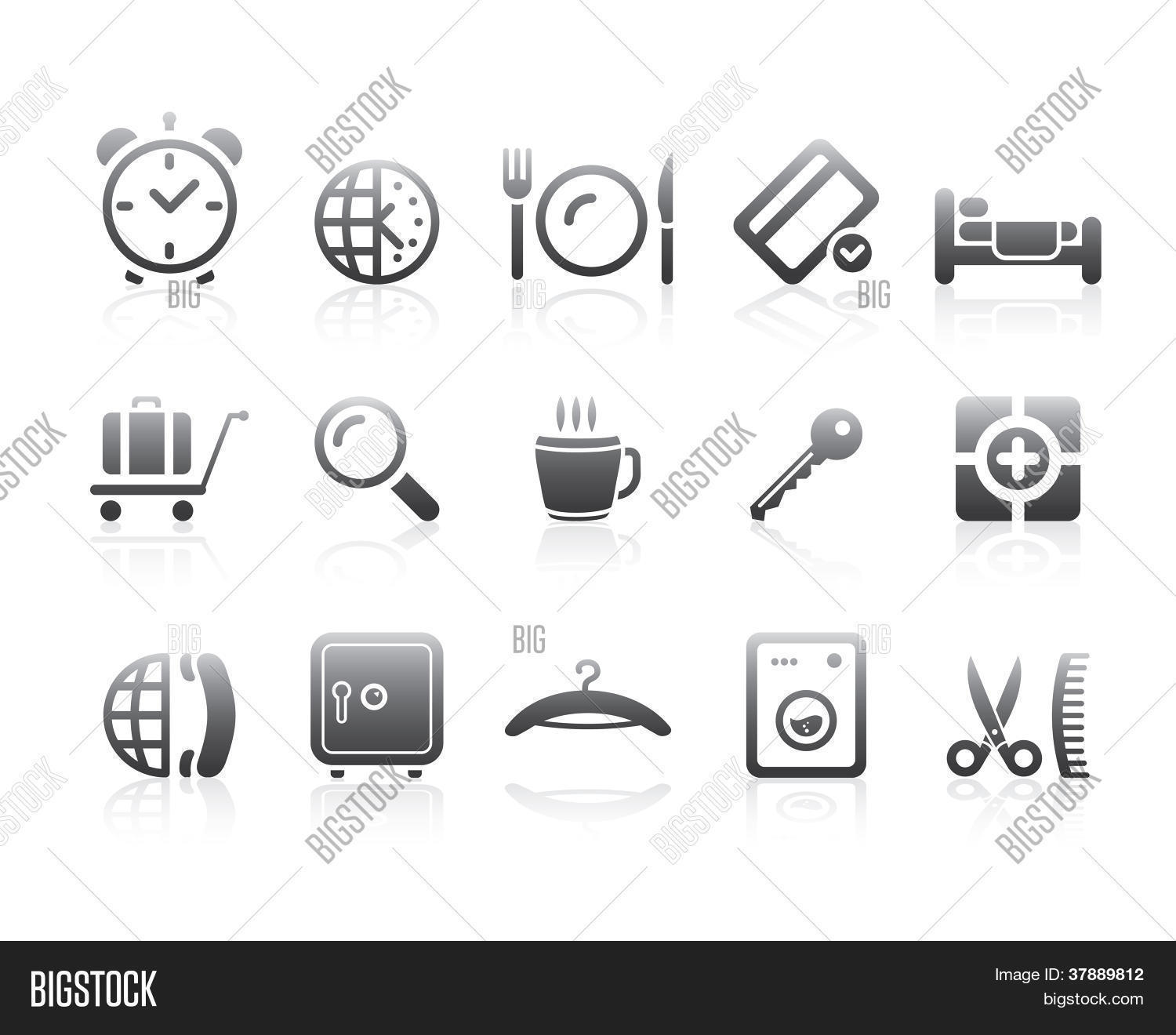 Hotel Symbol Icons Vector & Photo (Free Trial) | Bigstock