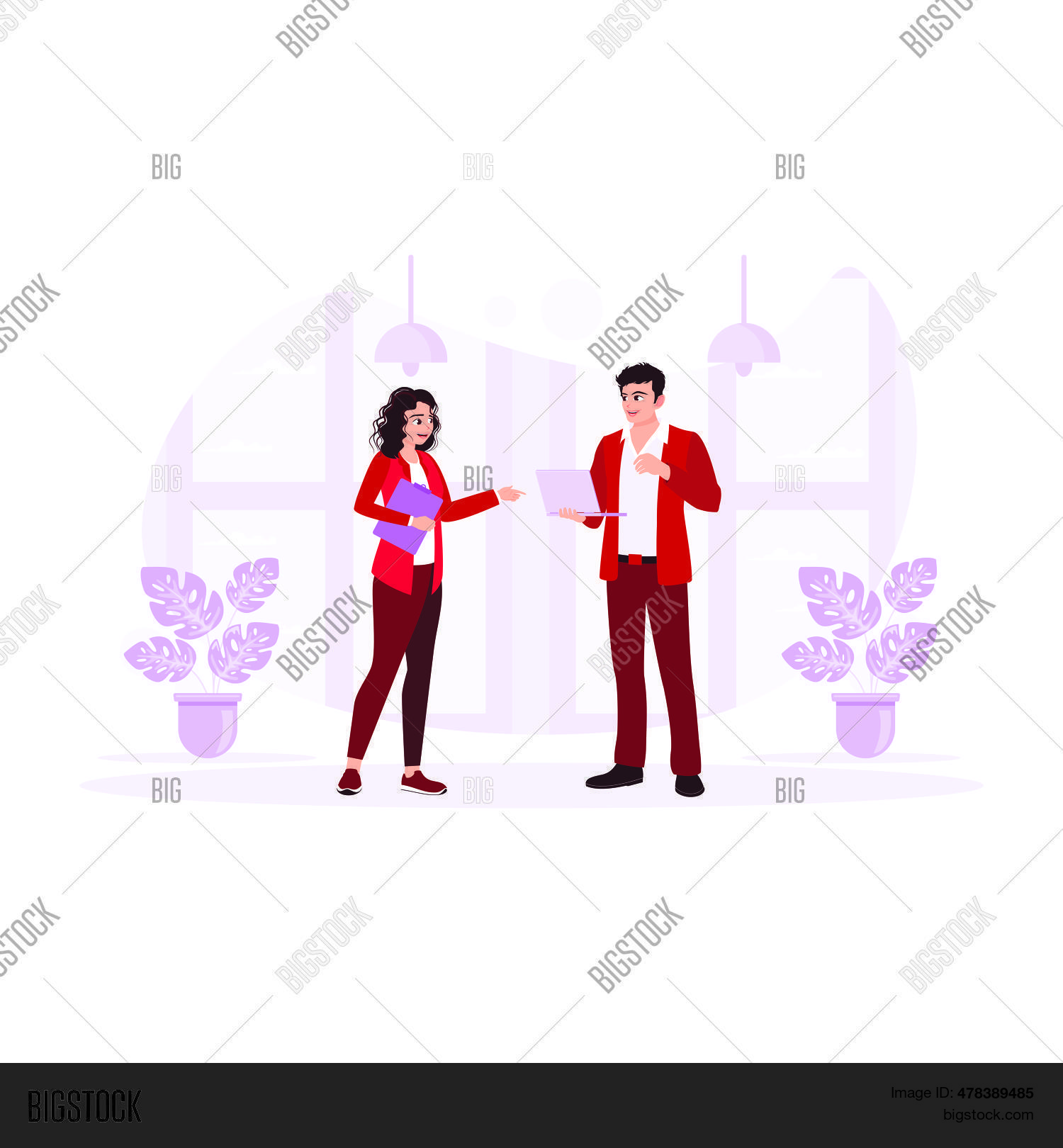 Two Office Colleagues Vector & Photo (Free Trial) | Bigstock