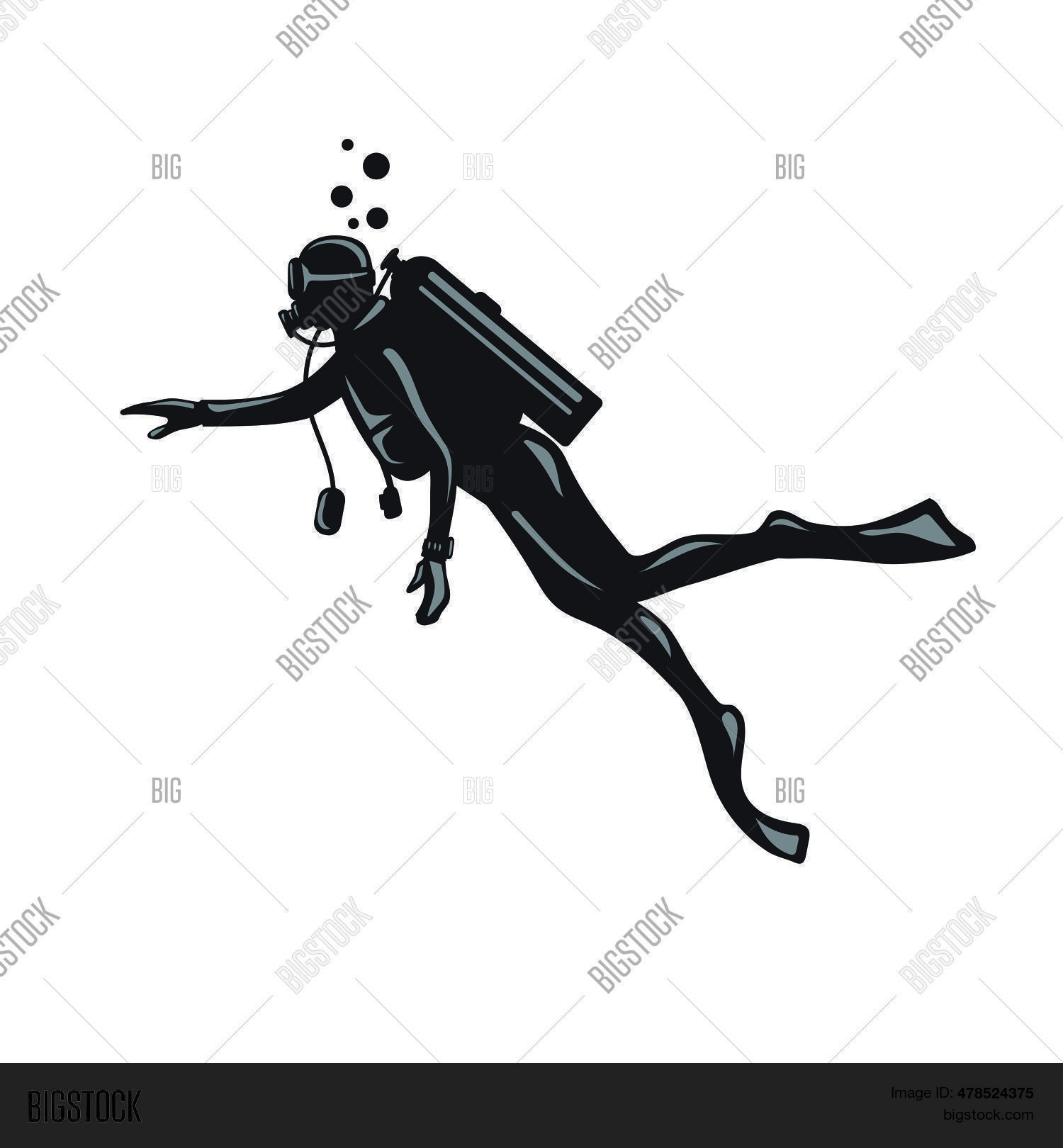 Scuba Diver Vector & Photo (Free Trial) | Bigstock
