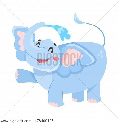 Cute Blue Elephant Vector & Photo (Free Trial) | Bigstock