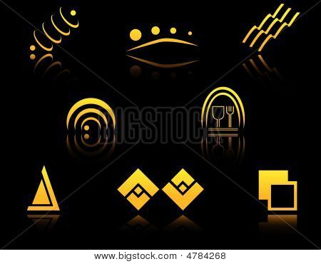 Set Golden Symbols Vector & Photo (Free Trial) | Bigstock