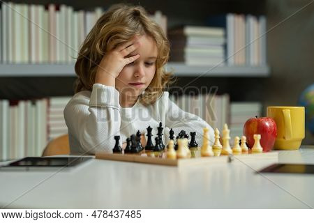 Kid Thinking Chess. Image & Photo (Free Trial) | Bigstock