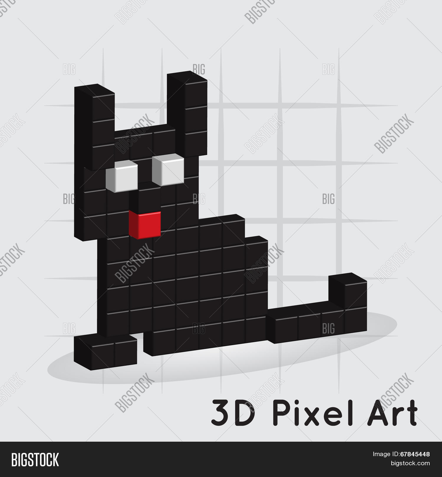 Cat. 3D Pixel Art. Vector & Photo (Free Trial) | Bigstock