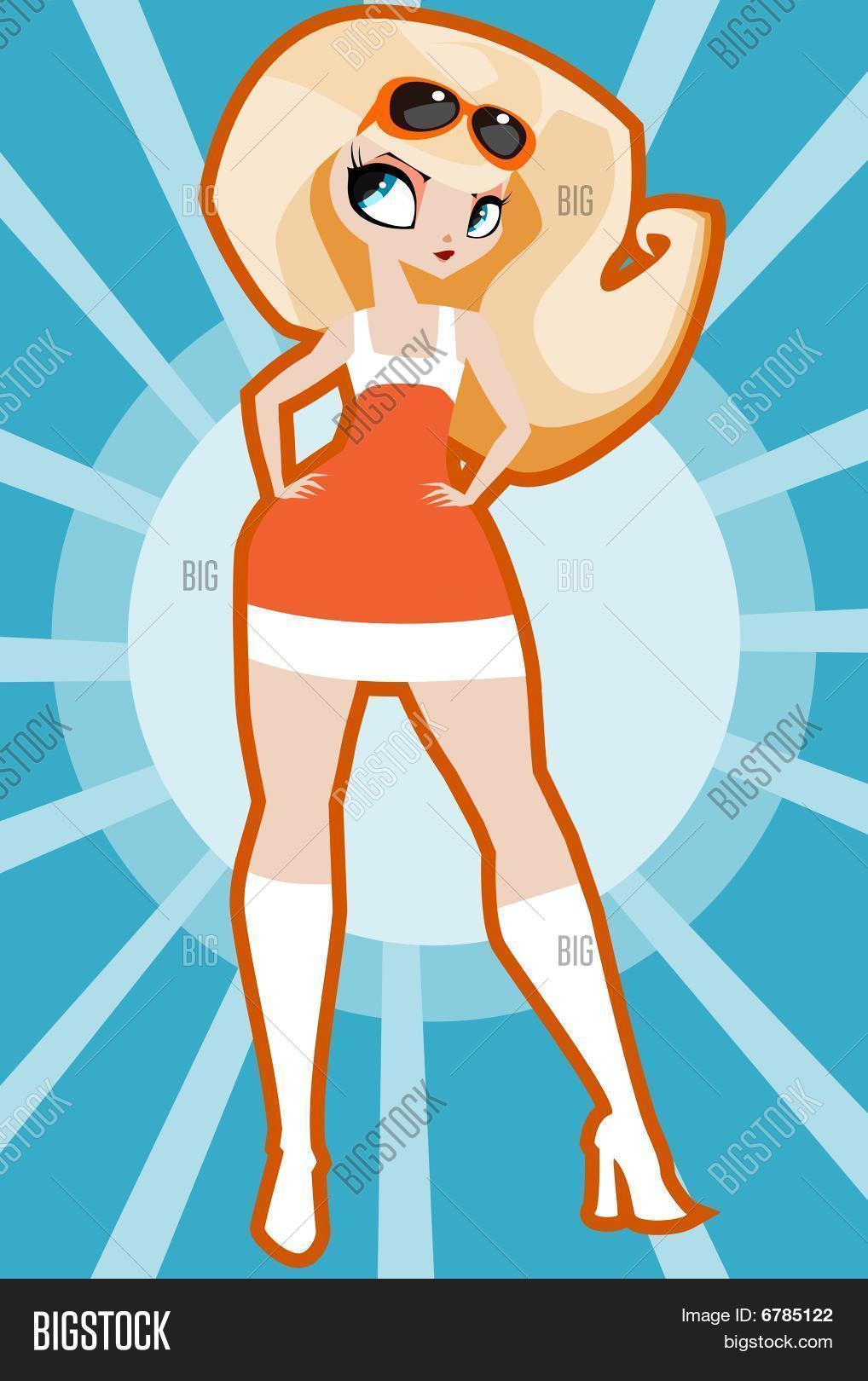 Retro Fashion Girl Vector & Photo (Free Trial) | Bigstock
