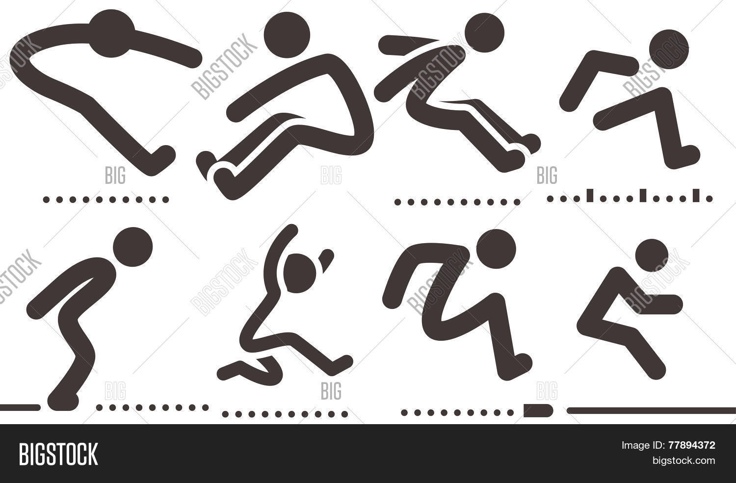 Long Jump Icons Vector & Photo (Free Trial) | Bigstock