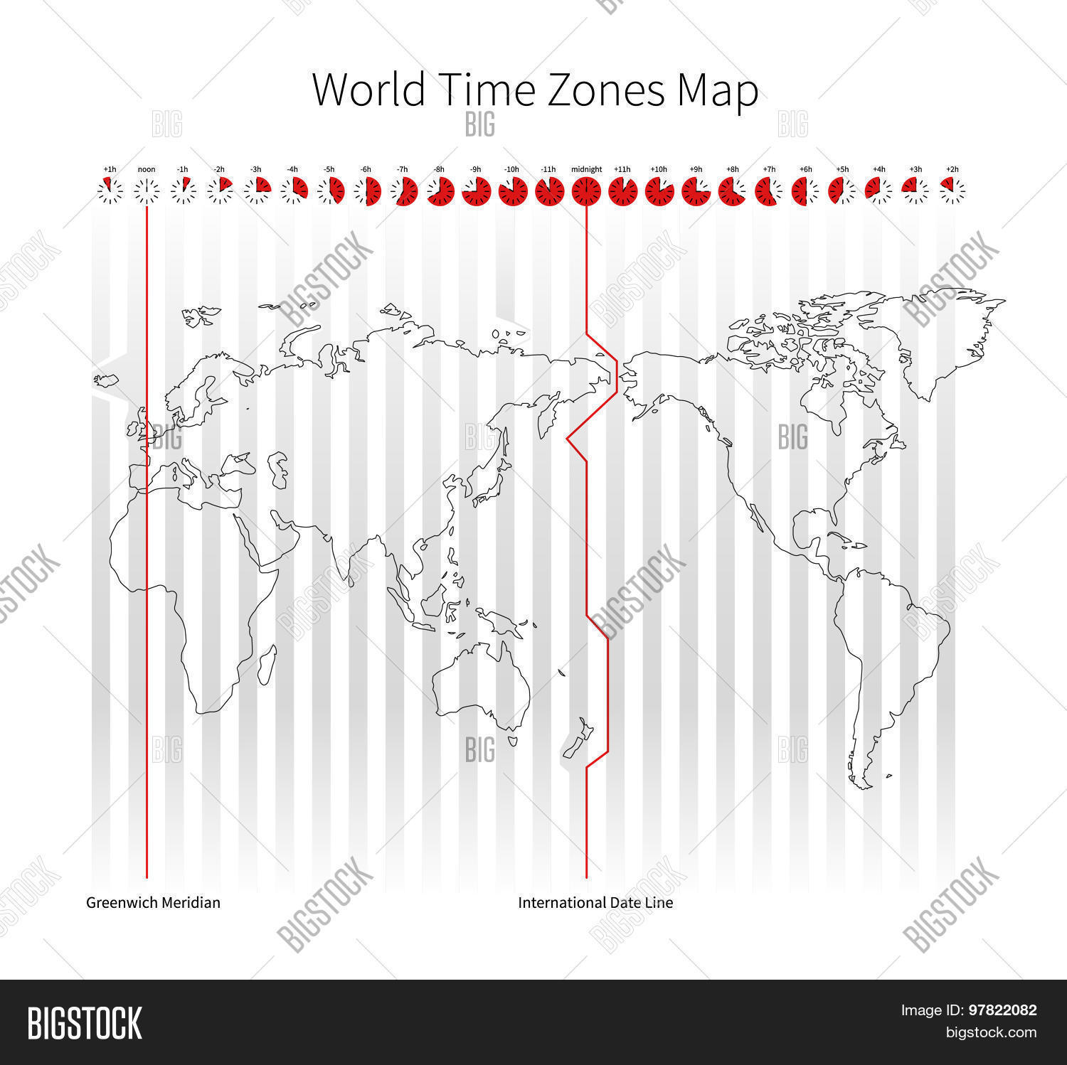 World Time Zones Map Vector & Photo (Free Trial) | Bigstock