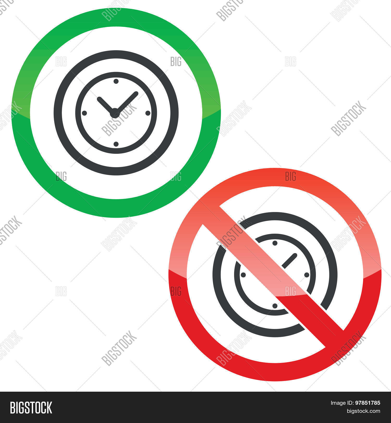 Clock Permission Vector & Photo (Free Trial) | Bigstock
