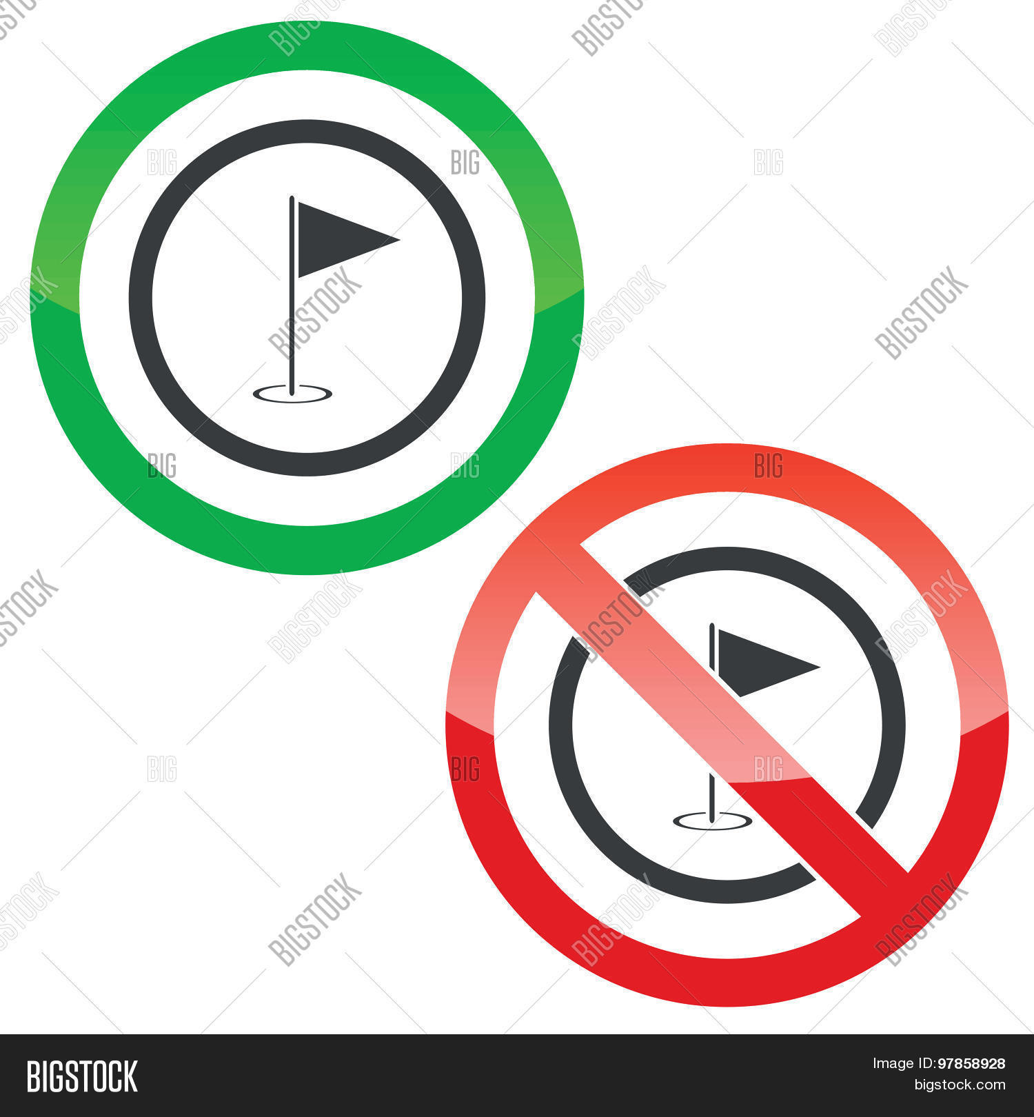 Golf Permission Signs Vector & Photo (Free Trial) | Bigstock