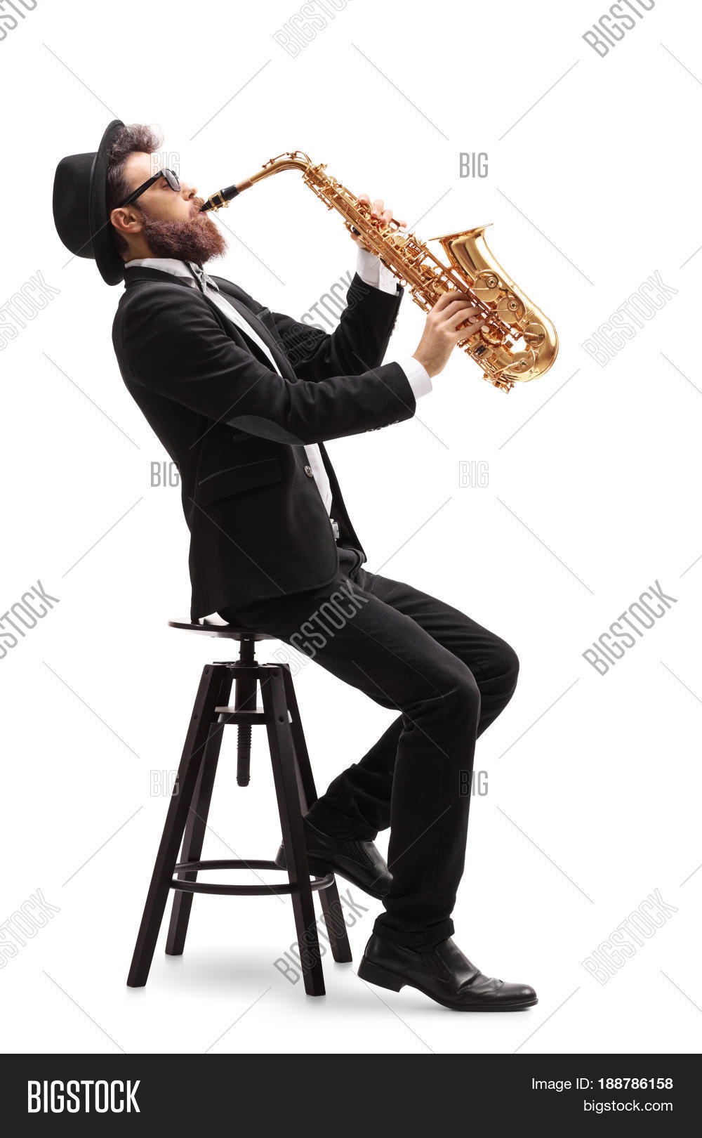Jazz Musician Seated Image & Photo (Free Trial) | Bigstock
