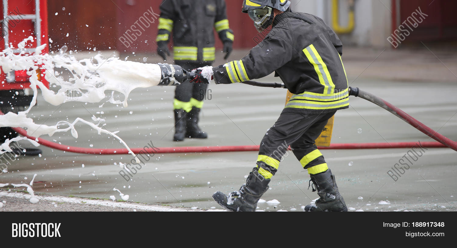 Firefighters While Image & Photo (Free Trial) | Bigstock