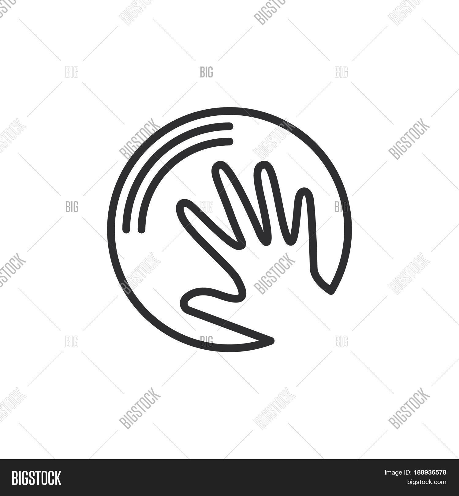 Hand Circle Line Icon Vector & Photo (Free Trial) | Bigstock