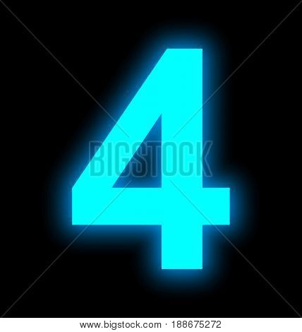 Number 4 Neon Light Image & Photo (Free Trial) | Bigstock