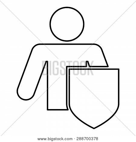 Stick Man Shield Vector & Photo (Free Trial) | Bigstock