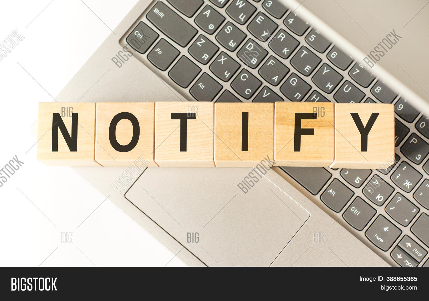 Word Notify. Wooden Image & Photo (Free Trial) | Bigstock
