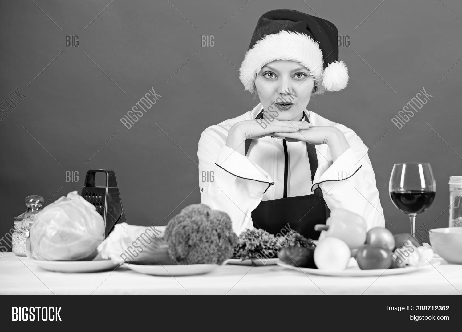 Woman Chef Santa Hat Image & Photo (Free Trial) | Bigstock