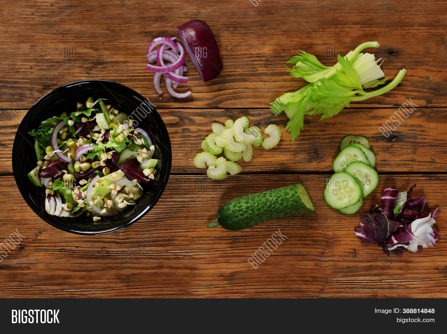 Top View Salad Plate Image & Photo (Free Trial) | Bigstock