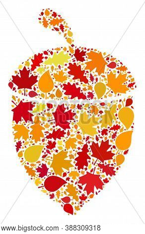 Oak Acorn Mosaic Icon Vector & Photo (Free Trial) | Bigstock