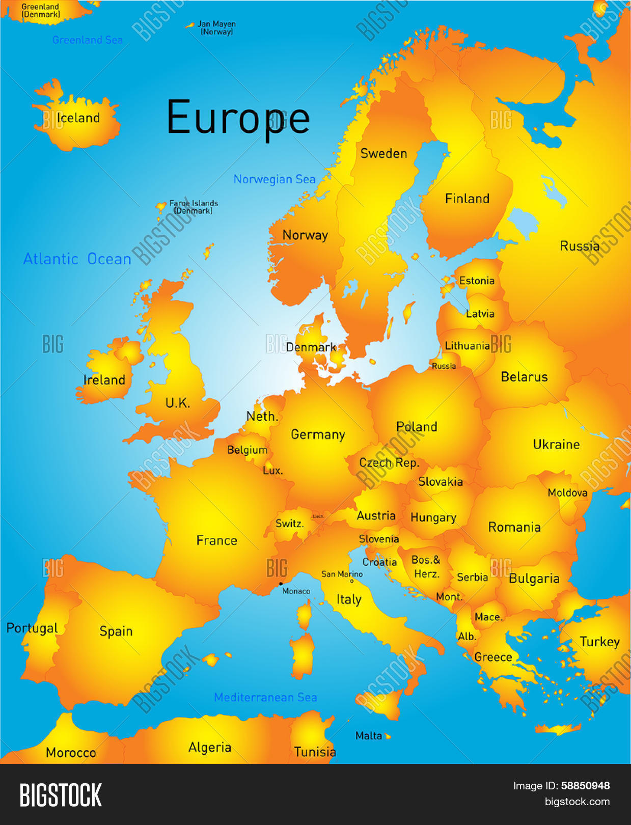Vector Map Europe Vector & Photo (Free Trial) | Bigstock