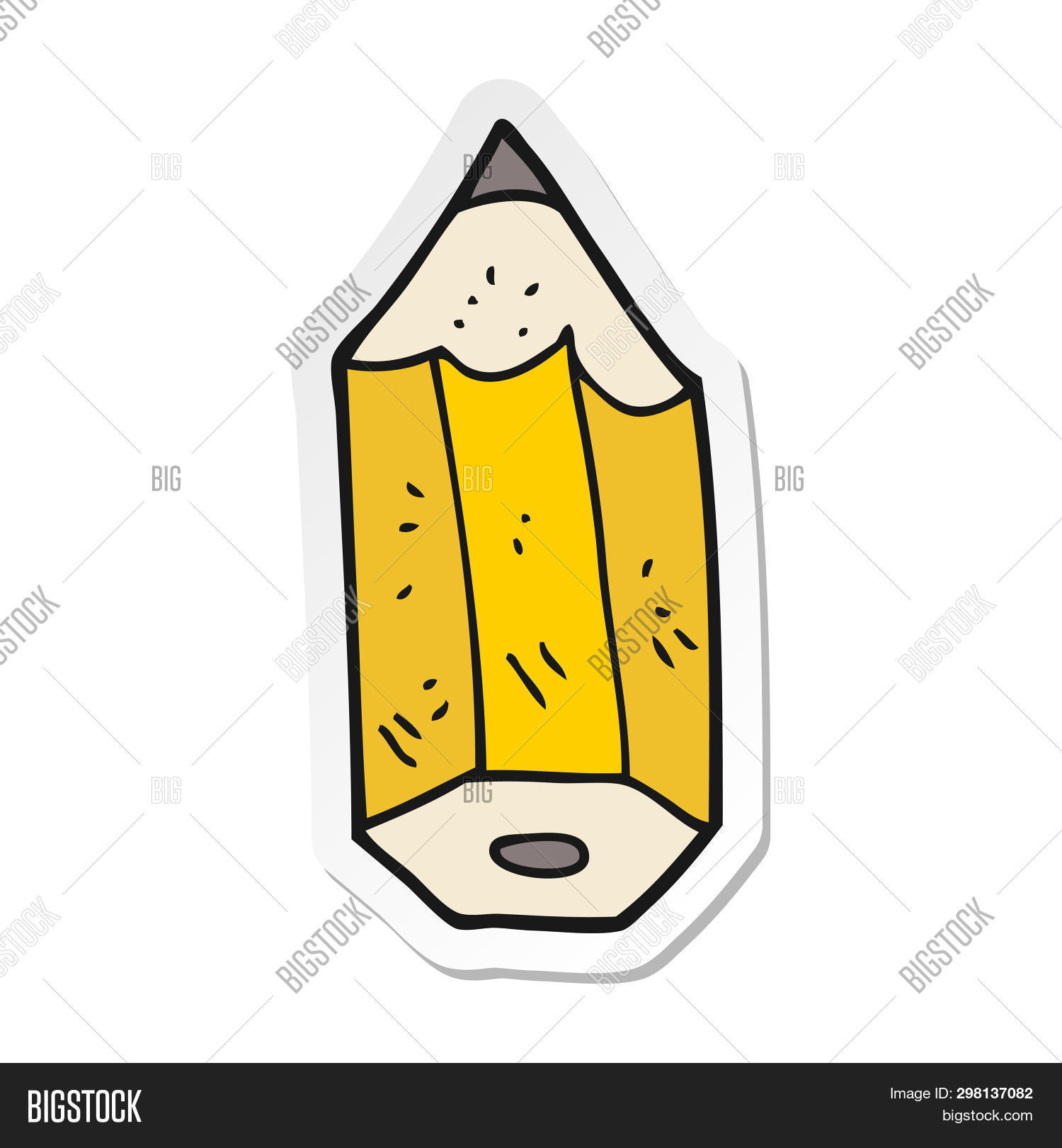 Sticker Cartoon Pencil Image & Photo (Free Trial) | Bigstock