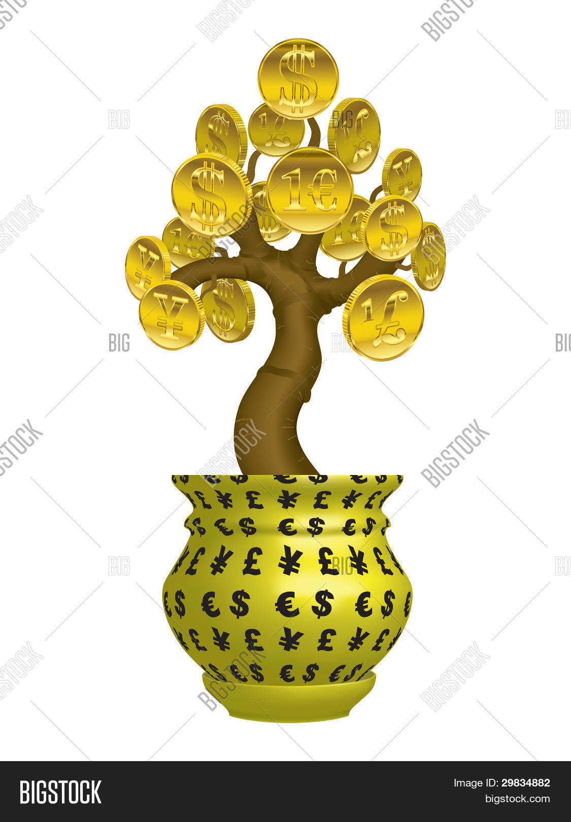Money Tree Golden Image & Photo (Free Trial) | Bigstock