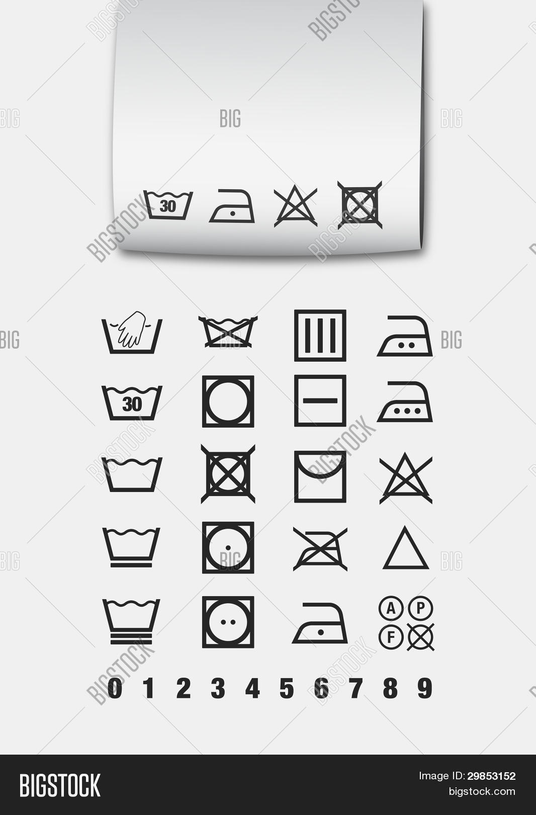 Washing Symbols Vector & Photo (Free Trial) | Bigstock