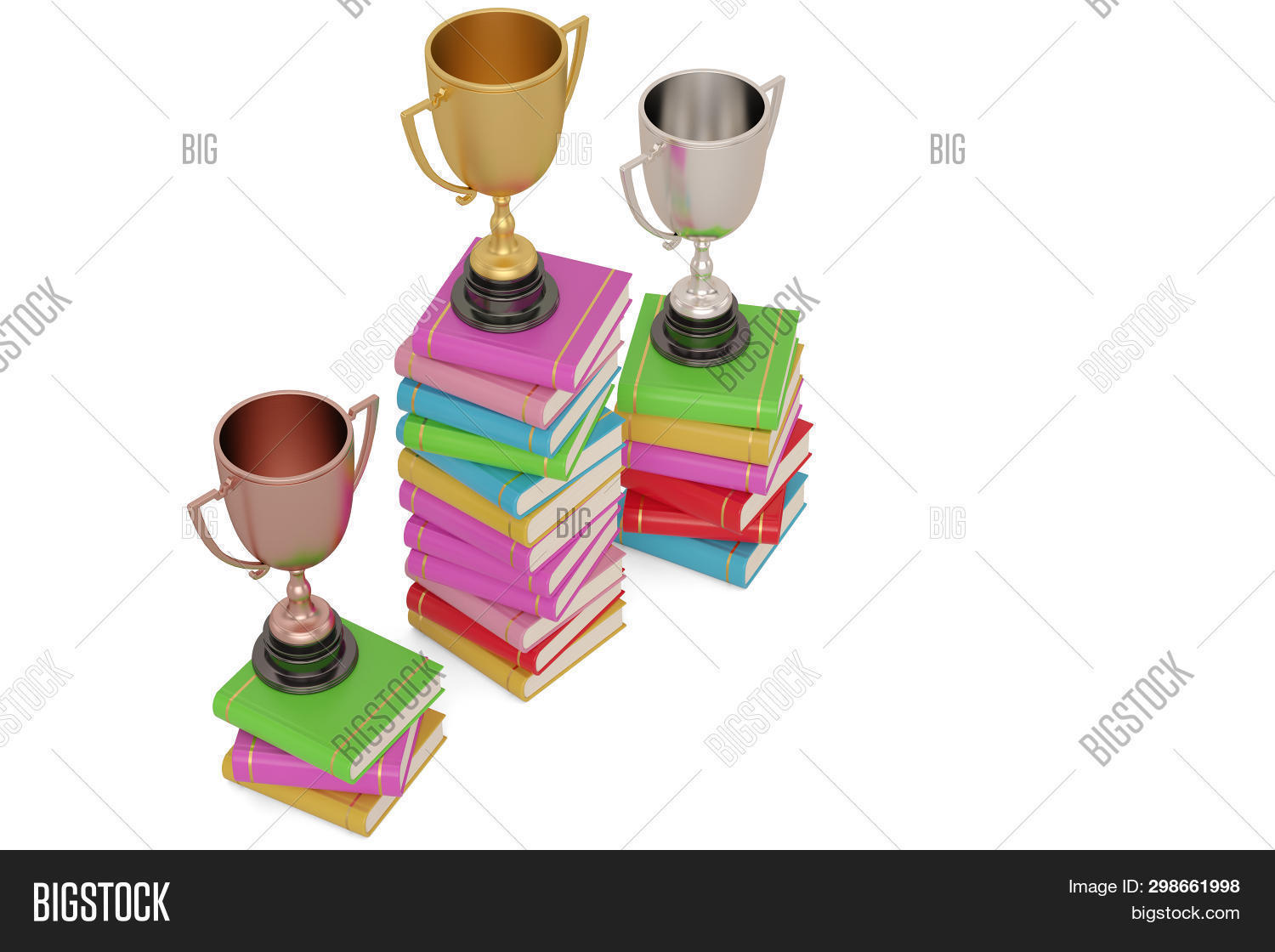 Trophy Book Stacks Image & Photo (Free Trial) | Bigstock