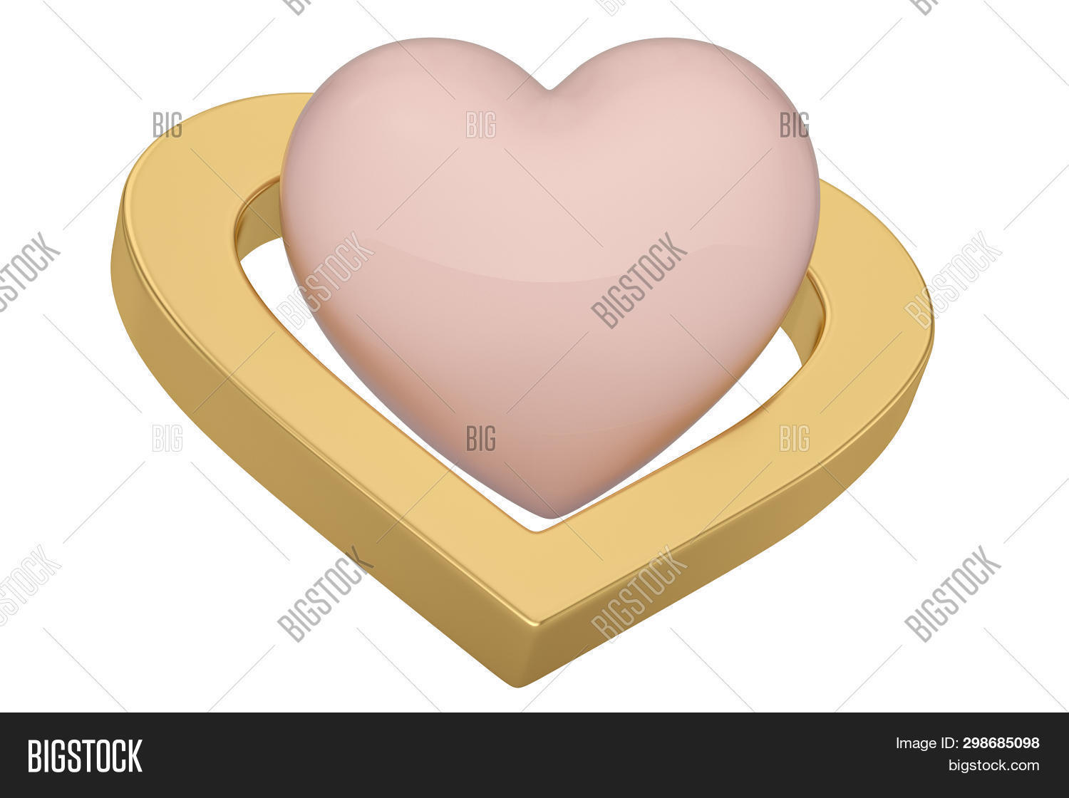 Golden Heart Outline Image & Photo (Free Trial) | Bigstock