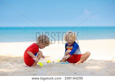 Kids Playing On Beach Image & Photo (Free Trial) | Bigstock