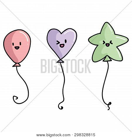 Cute Shaped Balloons Vector & Photo (Free Trial) | Bigstock
