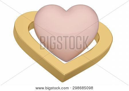 Golden Heart Outline Image & Photo (Free Trial) | Bigstock