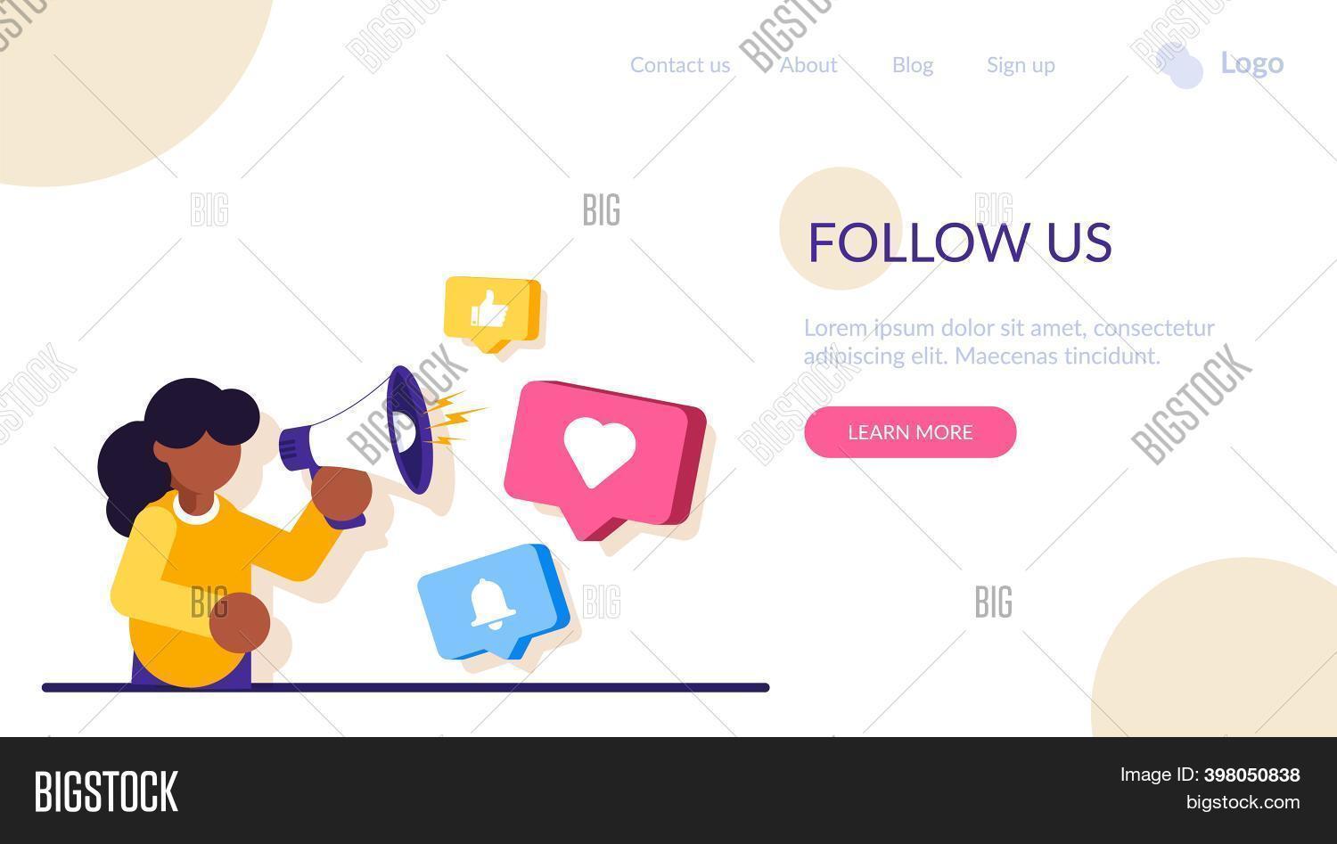 Follow Us Website Ui Image & Photo (Free Trial) | Bigstock