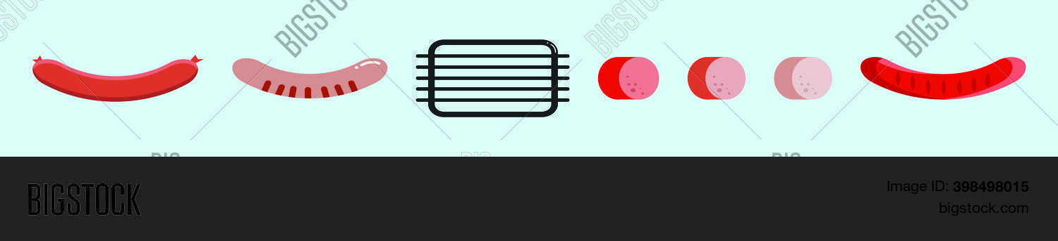 Set Bratwurst Cartoon Vector & Photo (Free Trial) | Bigstock