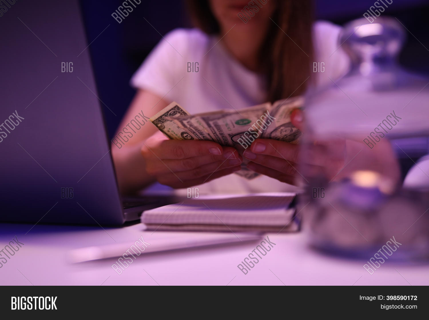 Woman Count Money Home Image & Photo (Free Trial) | Bigstock
