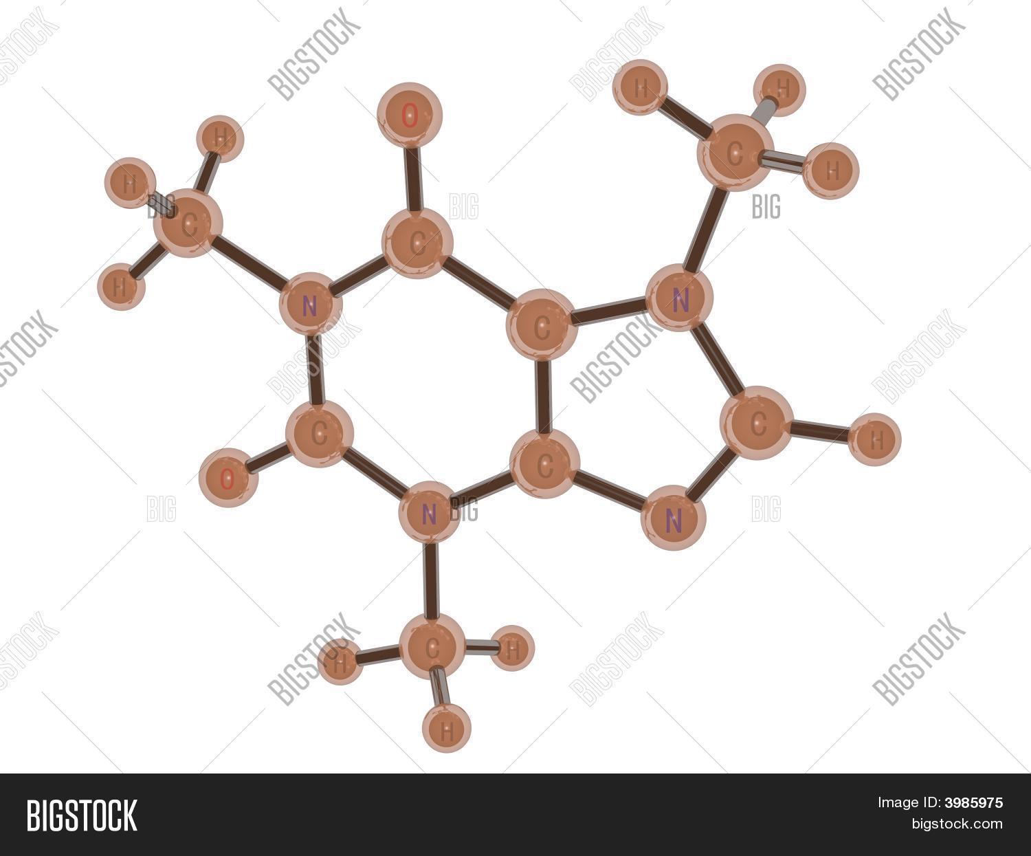 Caffeine Molecule Over Image & Photo (Free Trial) | Bigstock