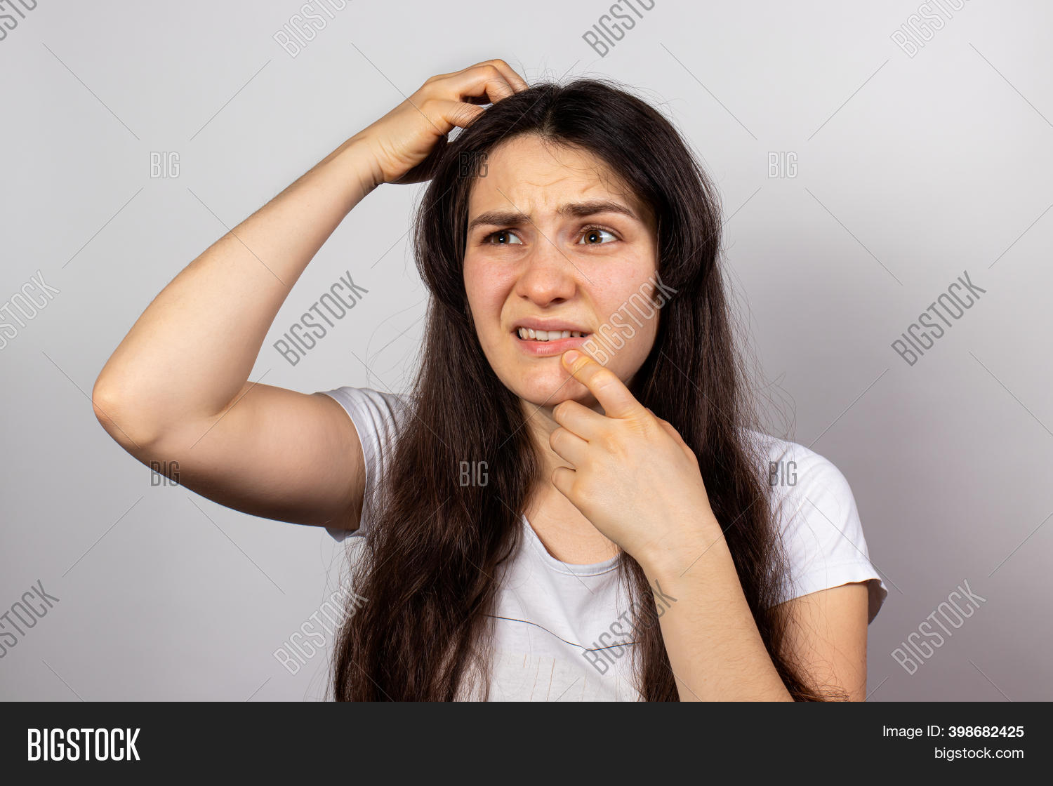 Girl Scratches Her Image & Photo (Free Trial) | Bigstock