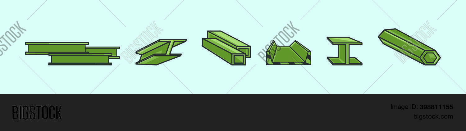 Set Steel Beam Vector & Photo (Free Trial) | Bigstock
