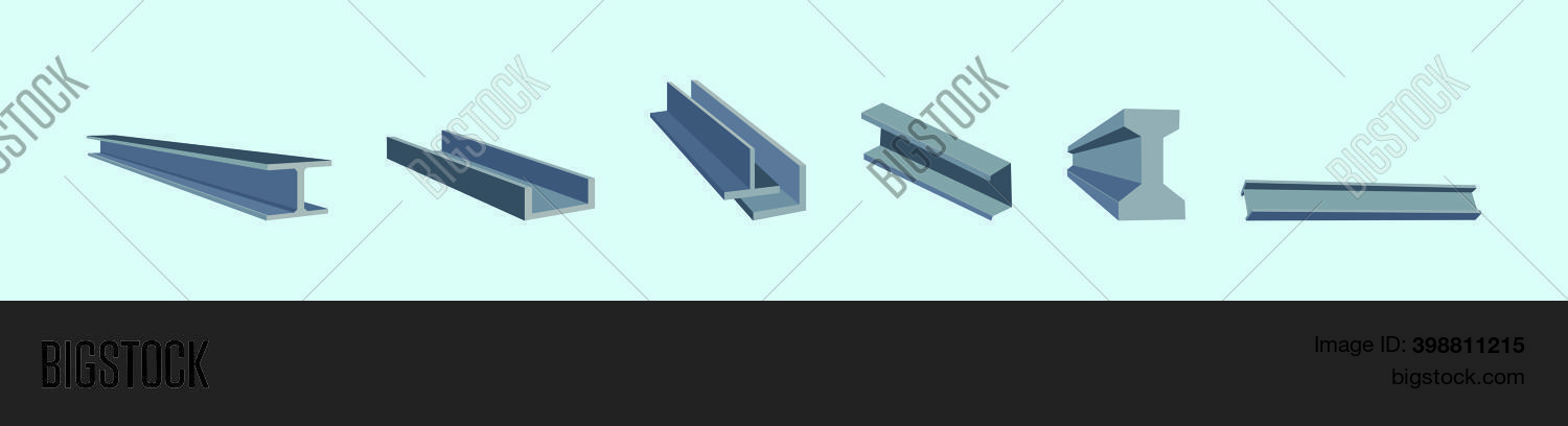Set Steel Beam Vector & Photo (Free Trial) | Bigstock