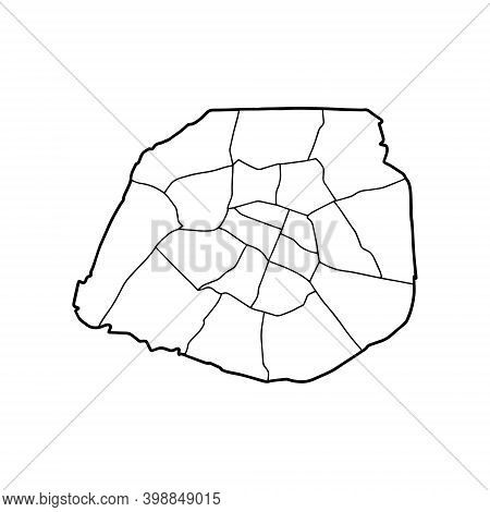 Outline Map Paris Vector & Photo (Free Trial) | Bigstock