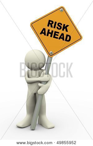 3D Man Risk Ahead Sign Image & Photo (Free Trial) | Bigstock