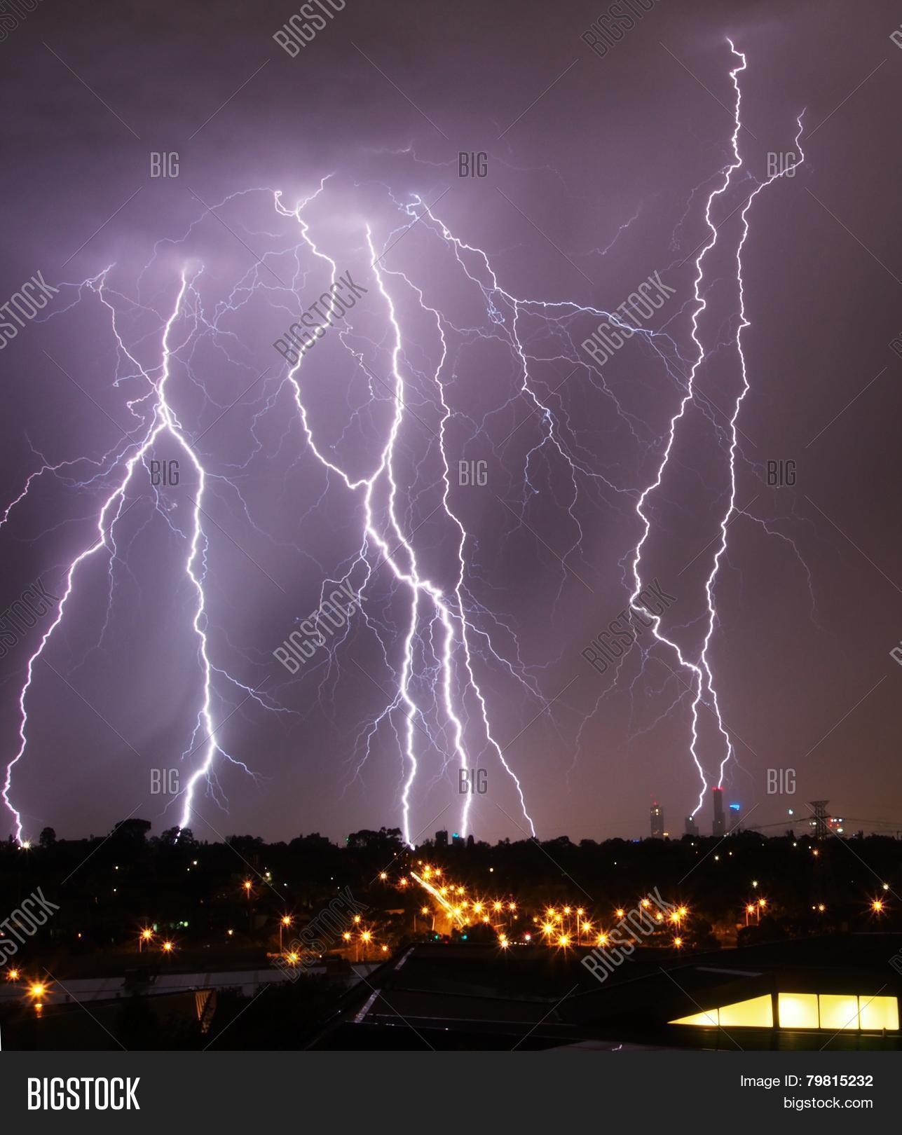 Lightning Over City Image & Photo (Free Trial) | Bigstock