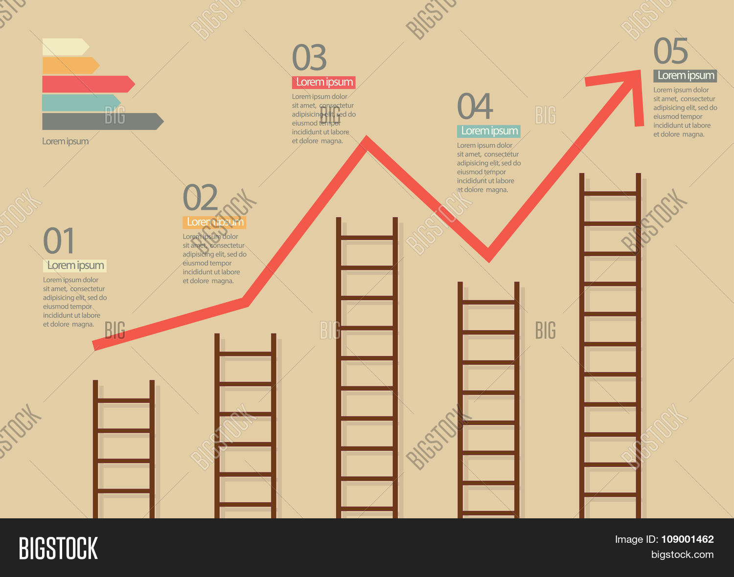 Growth Chart Ladders Vector & Photo (Free Trial) | Bigstock
